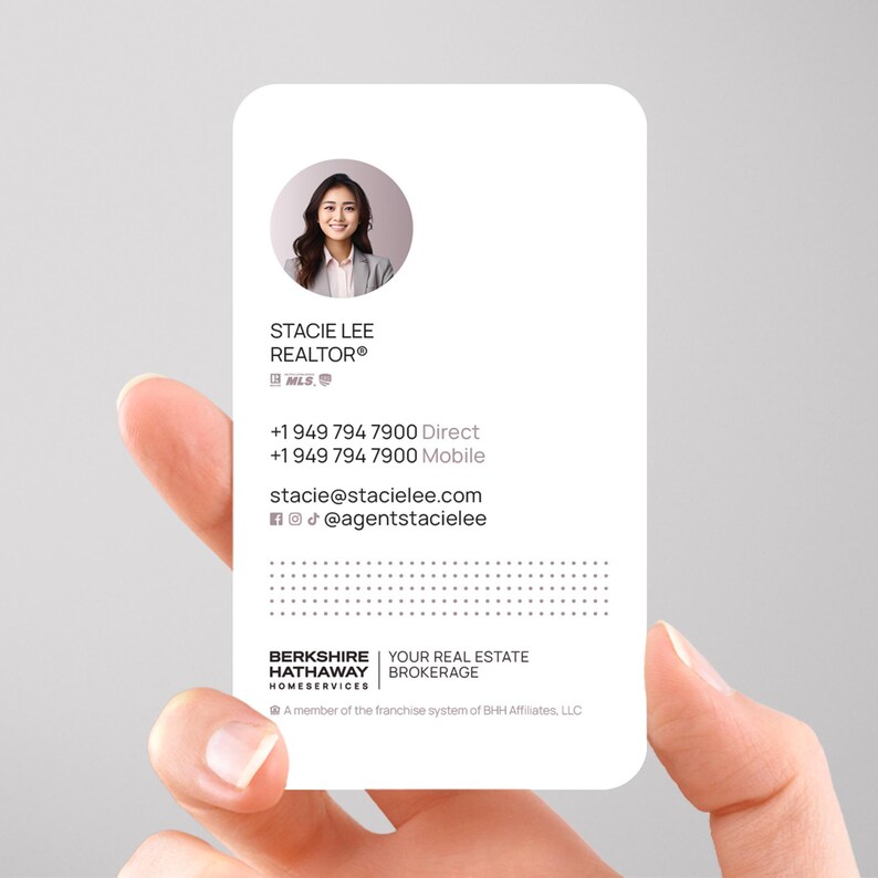 Modern Vertical Berkshire Hathaway Business Cards: Custom Design - Etsy