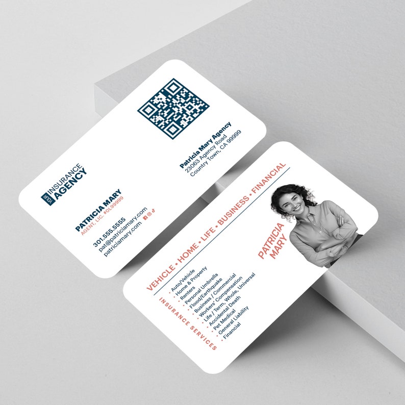 Customizable Insurance Agency Business Card Design: Print or Digital - Etsy