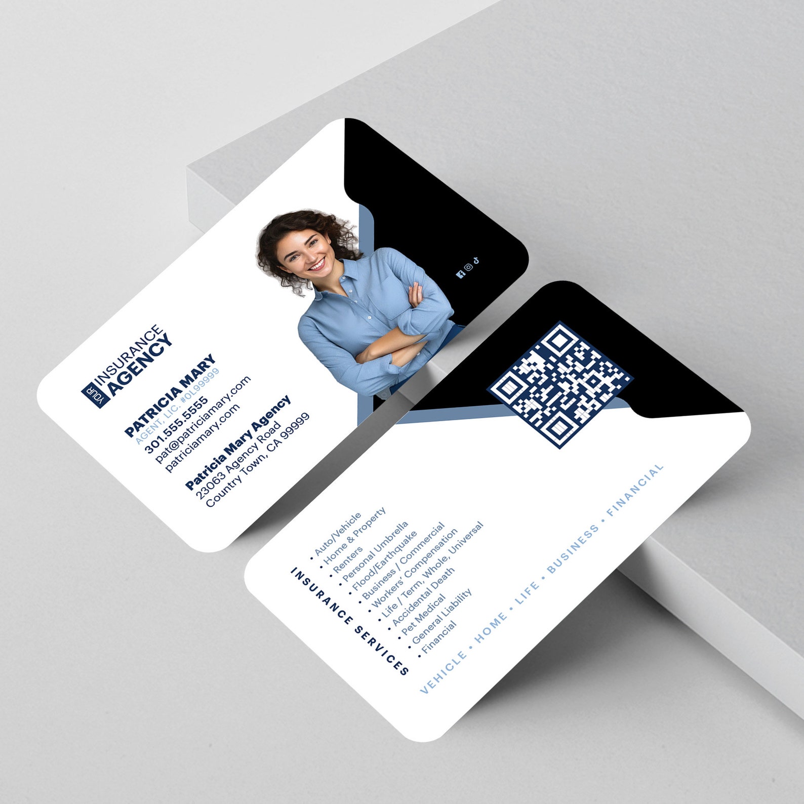 Customizable Insurance Agency Business Card Design: Print or Digital - Etsy
