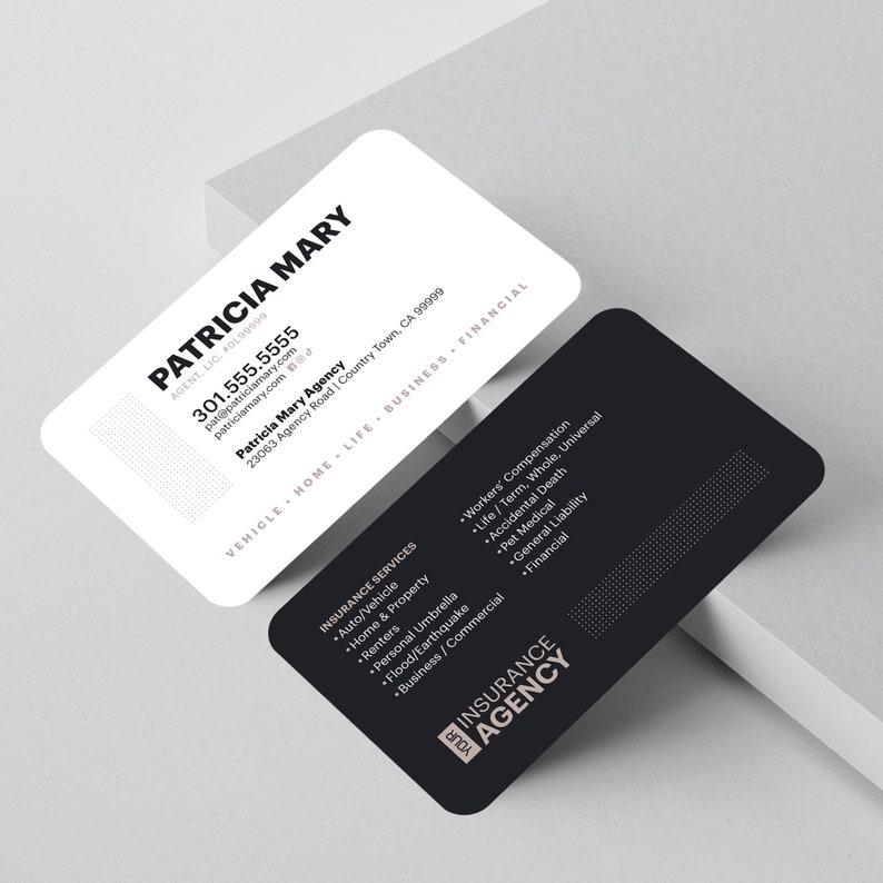 Customizable Insurance Agency Business Card Design: Print or Digital - Etsy