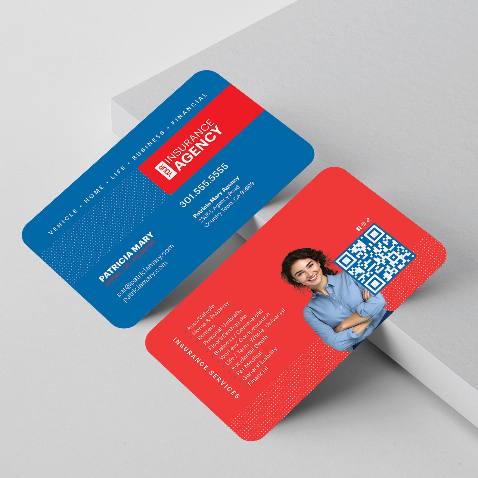 Custom Insurance Agency Business Cards: Glossy or Matte, USA Made - Etsy