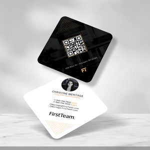 First Team Square Business Cards With Rounded Corners. Probably the ...