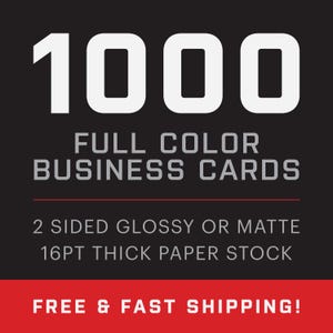 Custom Business Cards: 1000 Full Color, Glossy or Matte, 16pt Stock - Etsy