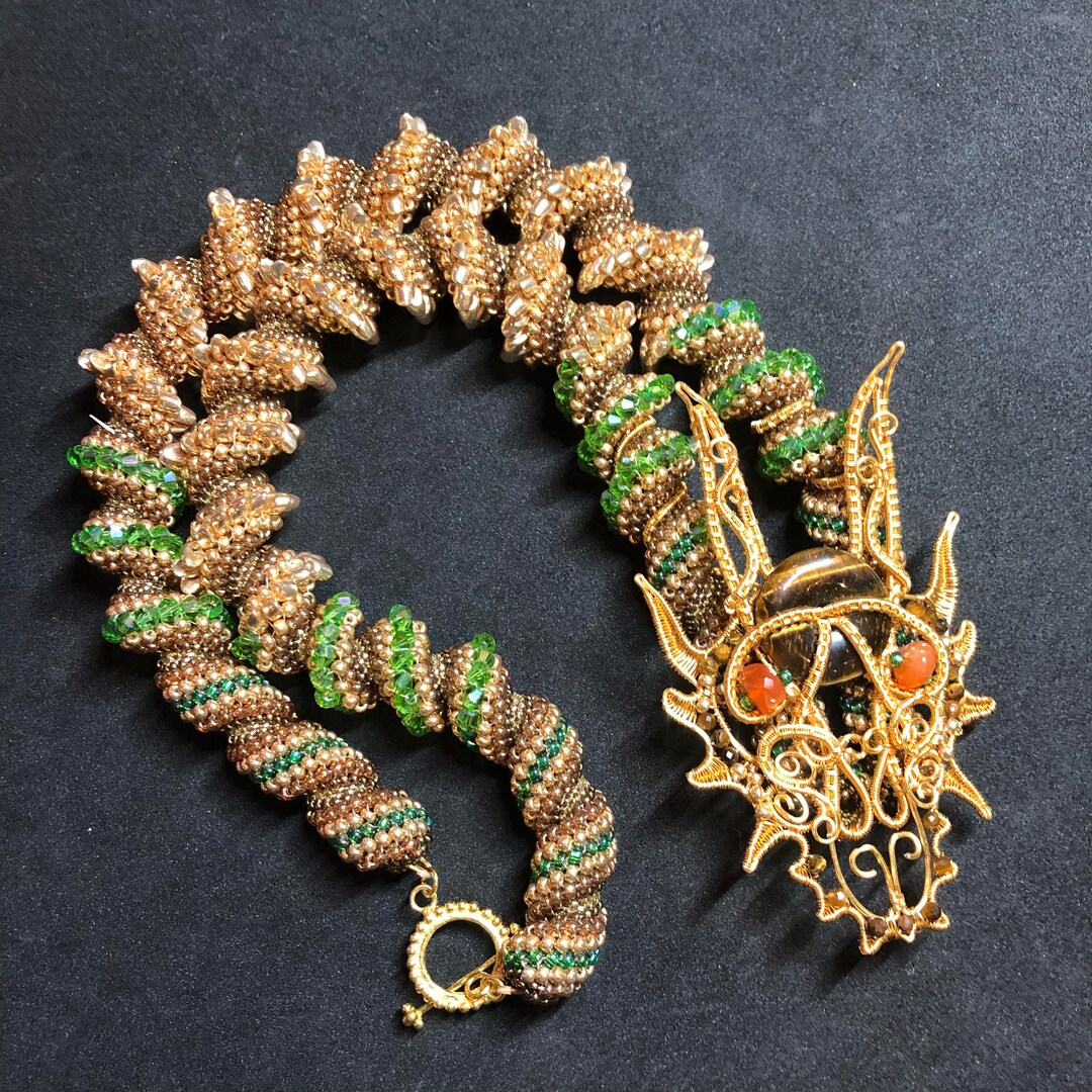 Dragon Born Cellini Spiral and Wire-wrapped Dragon With Tiger's Eye - Etsy