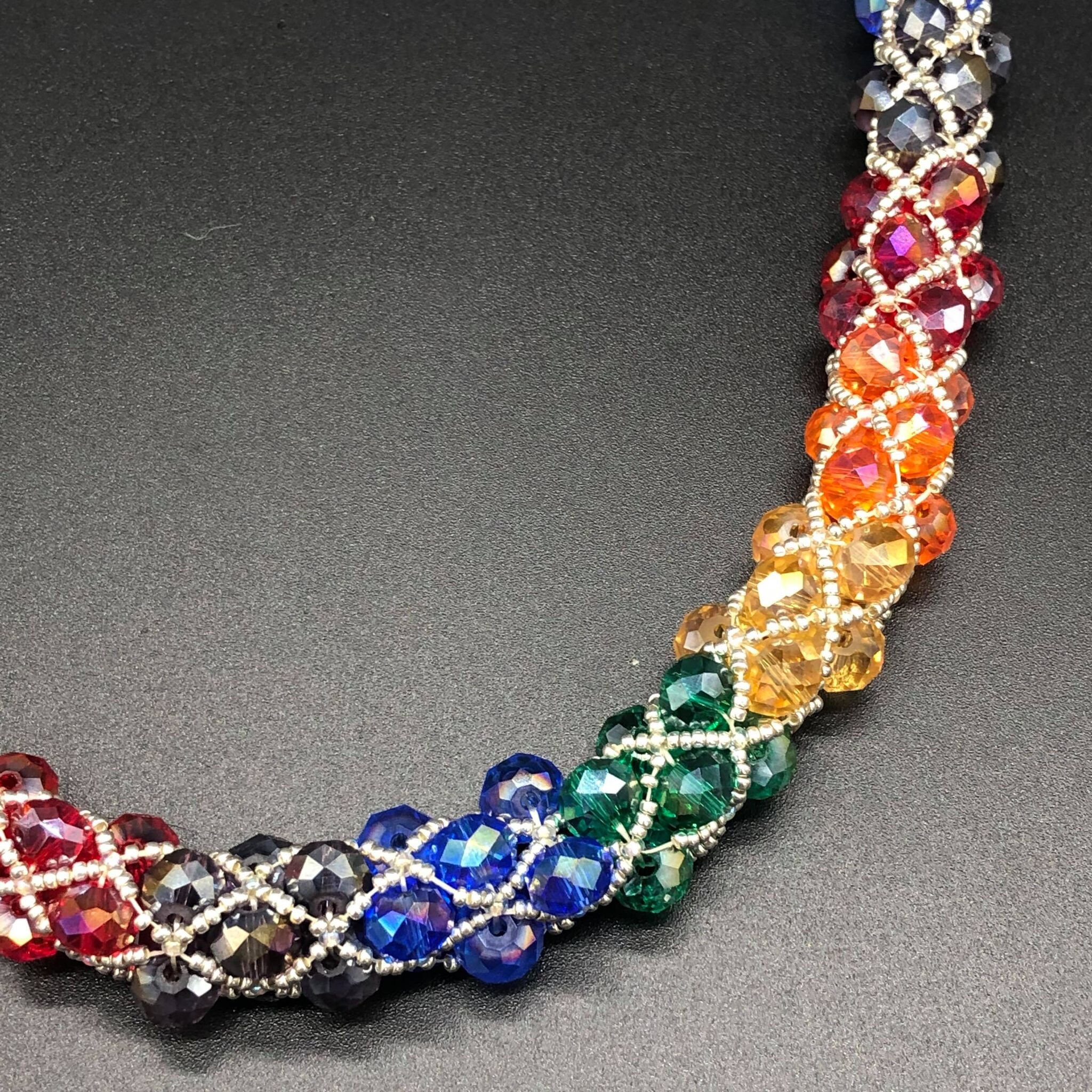 Rainbow Crystal Handmade Necklace - Etsy Hong Kong