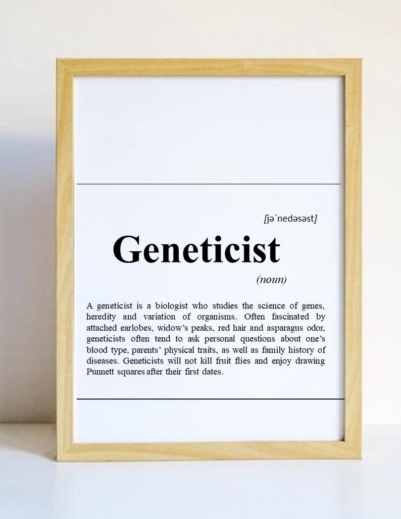 Geneticist Gift Definition Science Nerdy Printable - Etsy