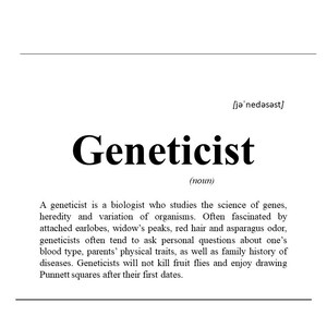 Geneticist Gift Definition Science Nerdy Printable - Etsy