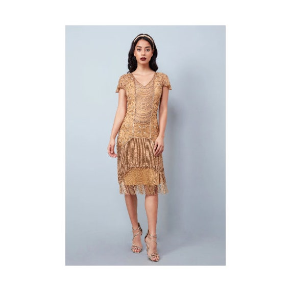 Gold Sequin Flapper Dress