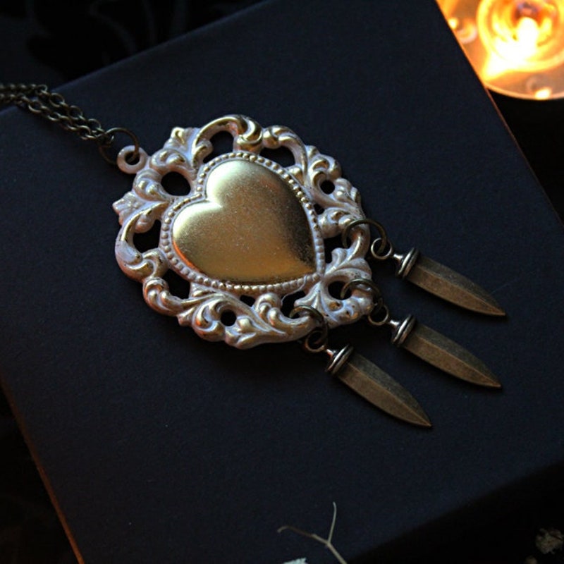 Heart and Sword Necklace - Etsy
