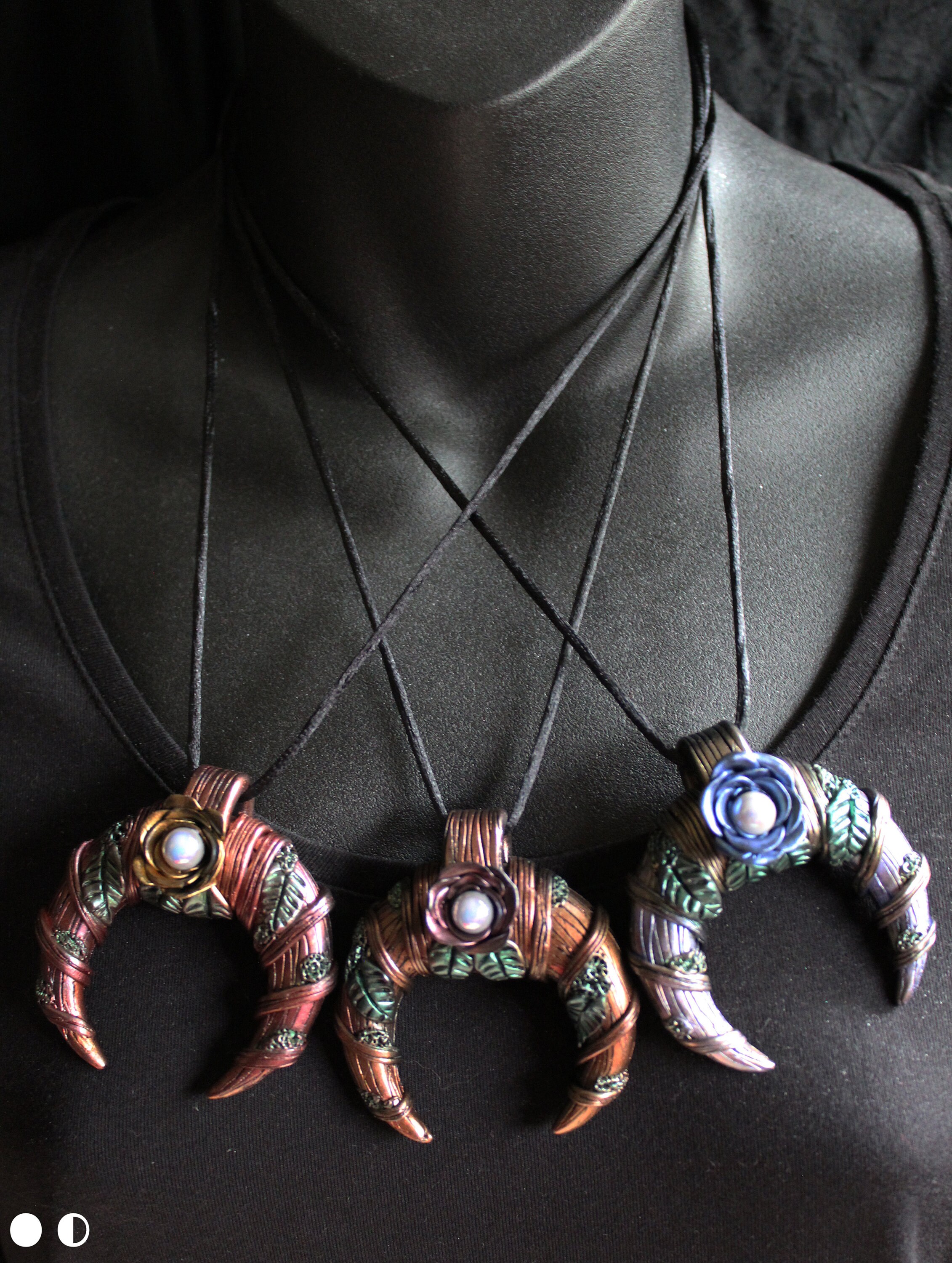 Spring Crescent || Polymer Clay Jewelry, Moon Jewelry, Moon Necklace ...