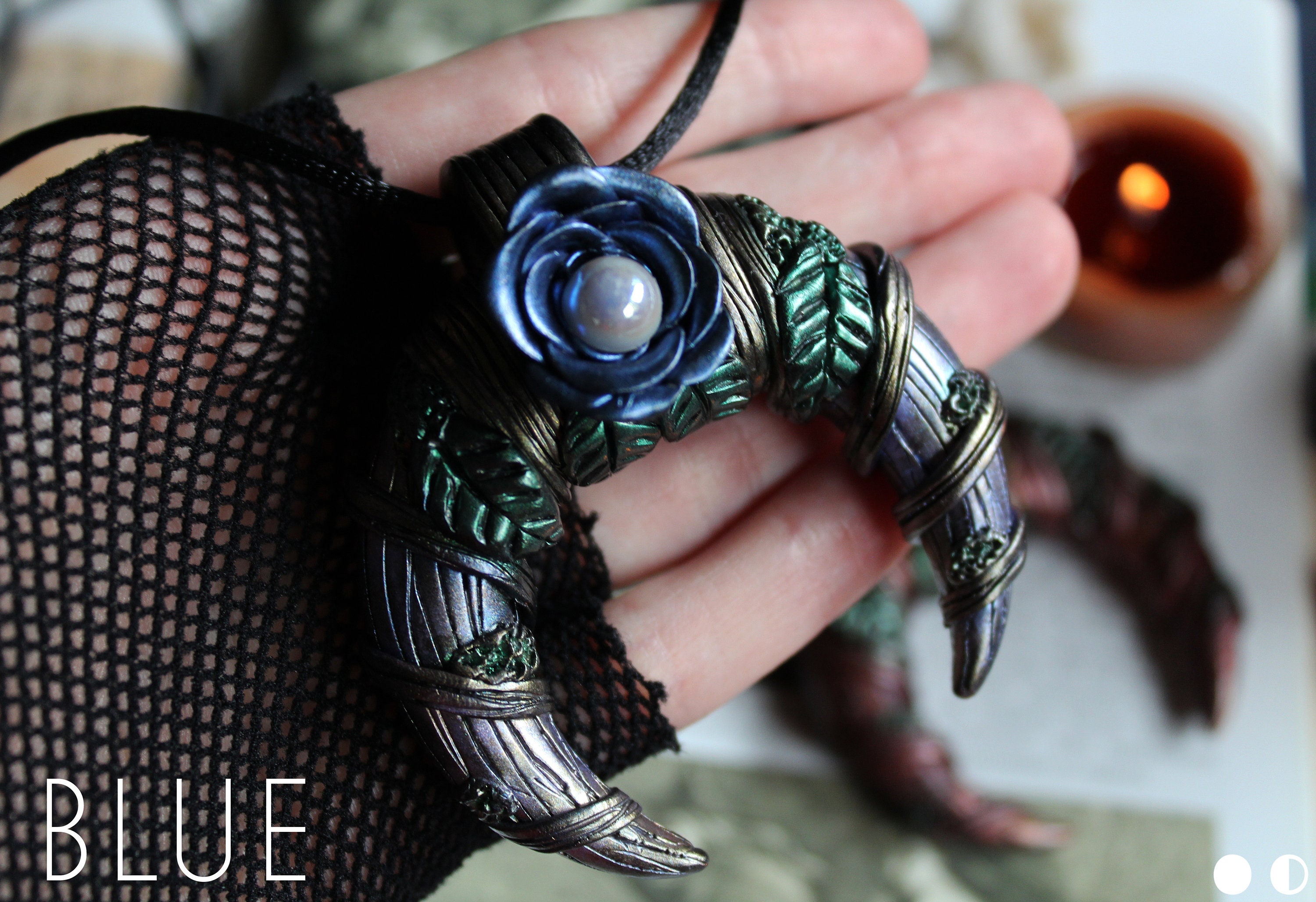 Spring Crescent || Polymer Clay Jewelry, Moon Jewelry, Moon Necklace ...