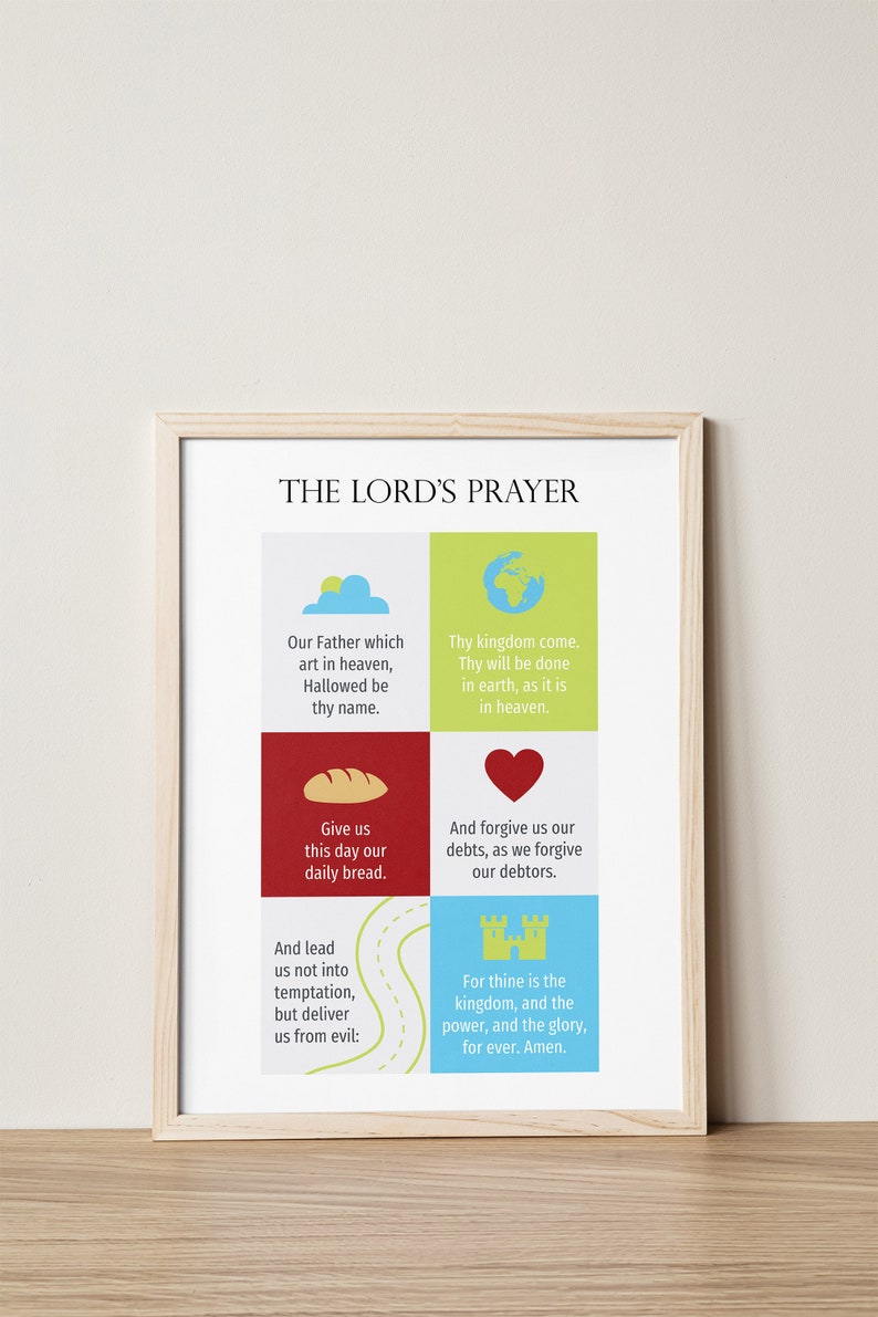 The Lord's Prayer Wall Art, Christian Nursery Decor, Bible Verse Prints ...