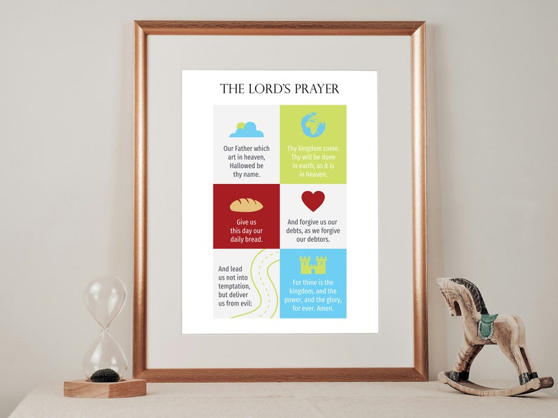 The Lord's Prayer Wall Art, Christian Nursery Decor, Bible Verse Prints ...
