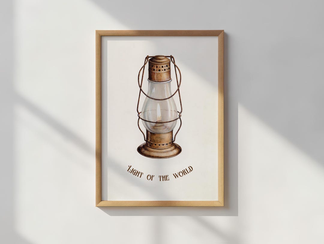 Light of the World Digital Print, Vintage Lantern Artwork, Bible ...