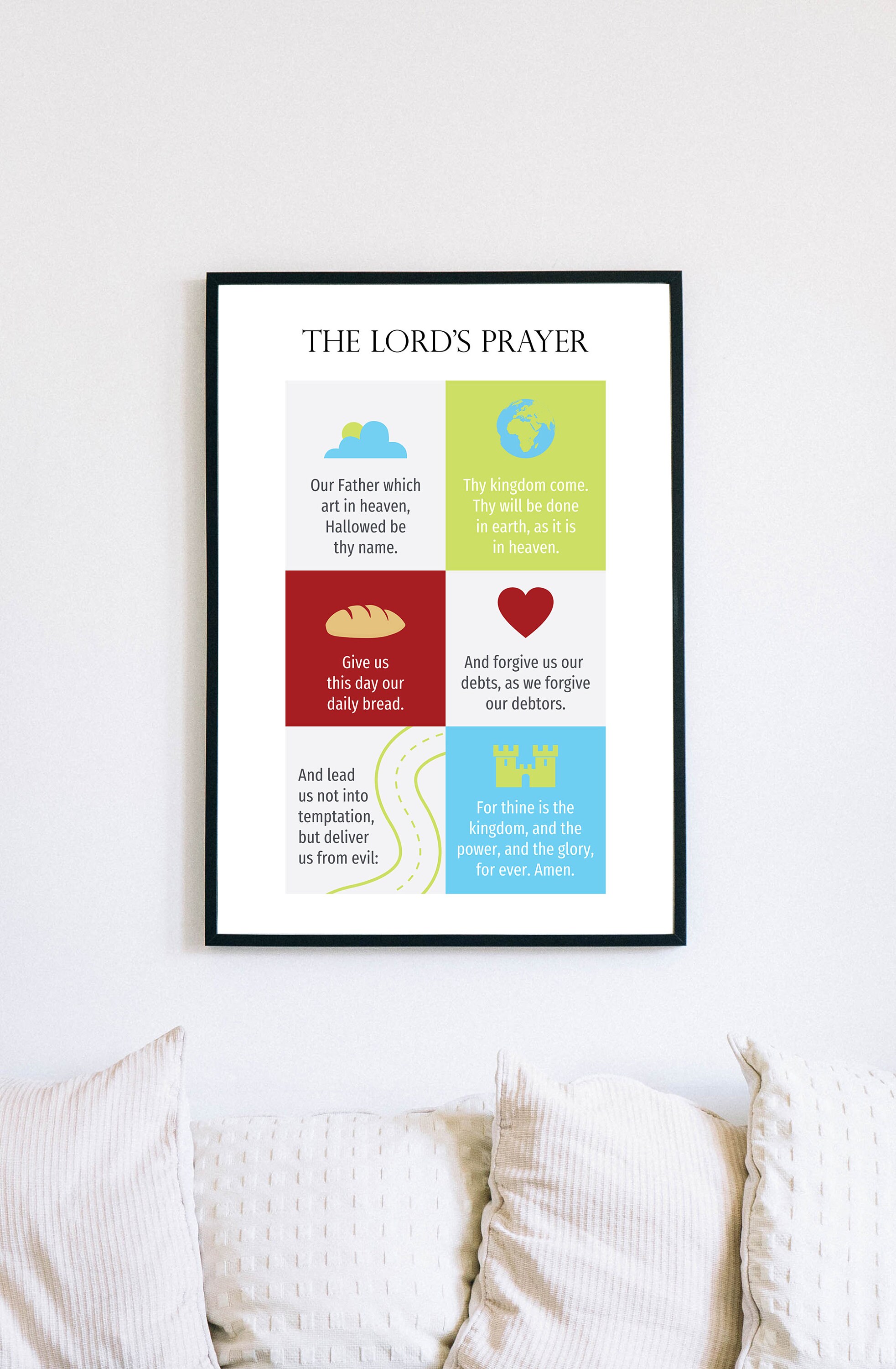 The Lord's Prayer Wall Art, Christian Nursery Decor, Bible Verse Prints ...