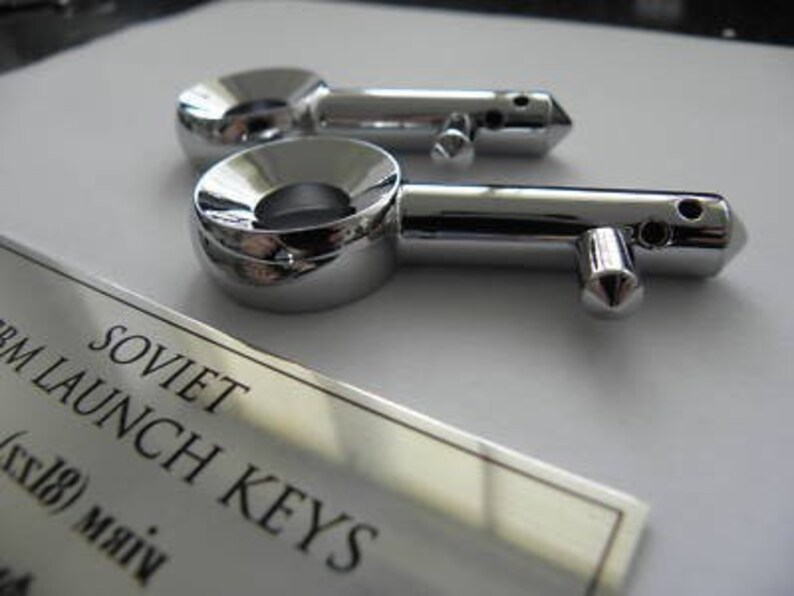 Cold War doomsday soviet icbm launch keys & metal plaque | Etsy