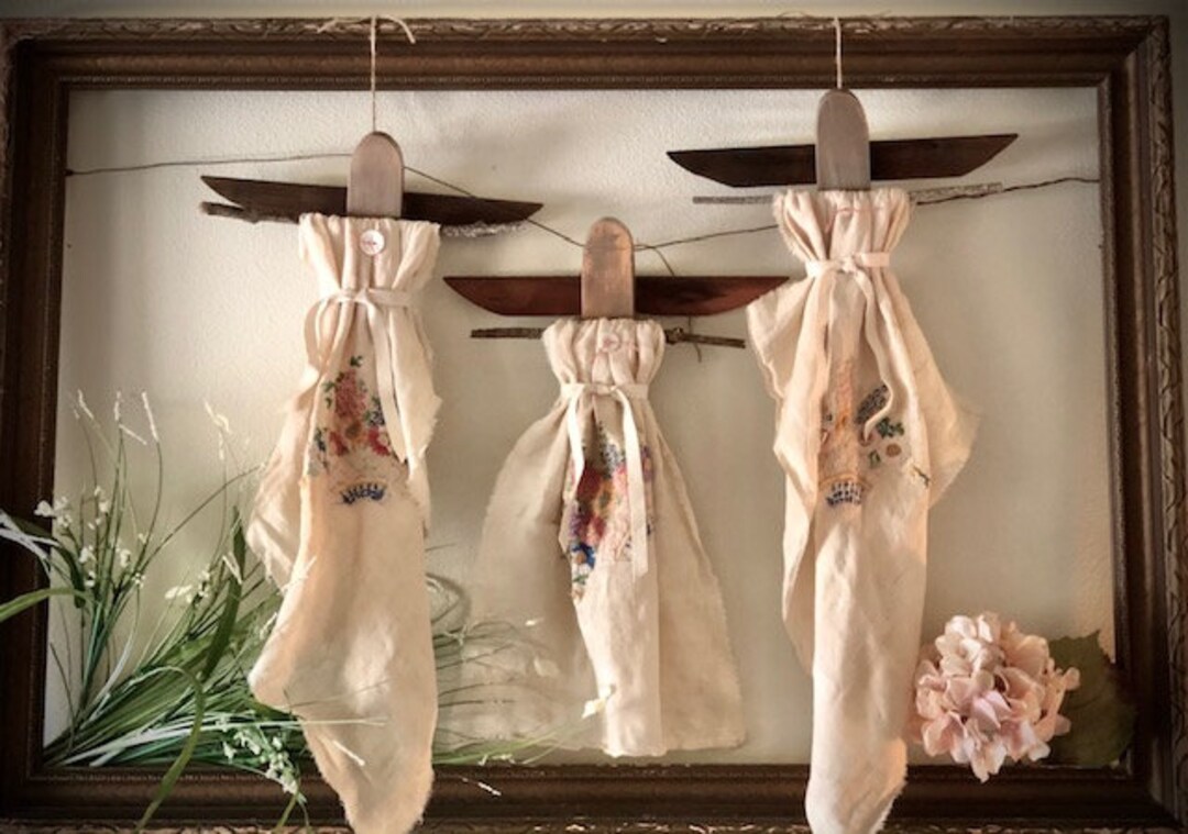 Vintage Garden Angels - Primitive Garden Art - Garden Angel Prims - Etsy