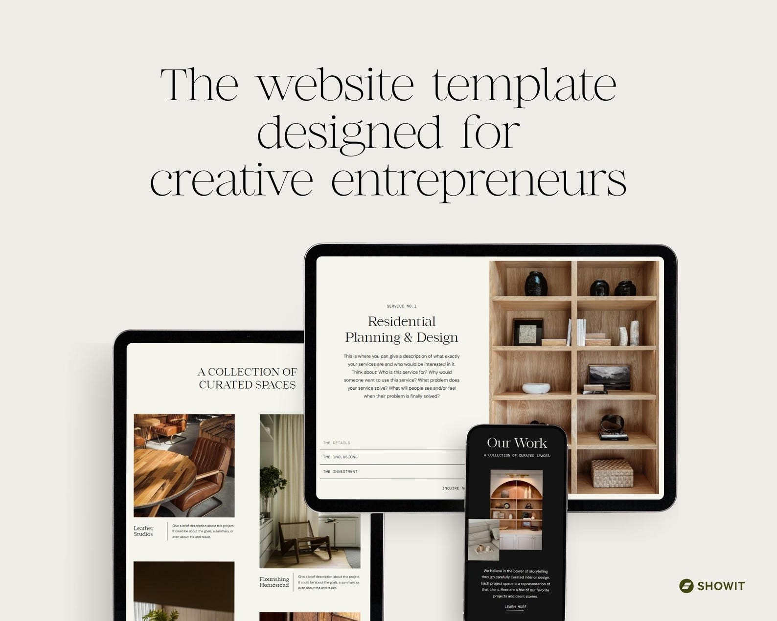 Fern Mini: Showit Website Template for Interior Designers, Beautiful ...