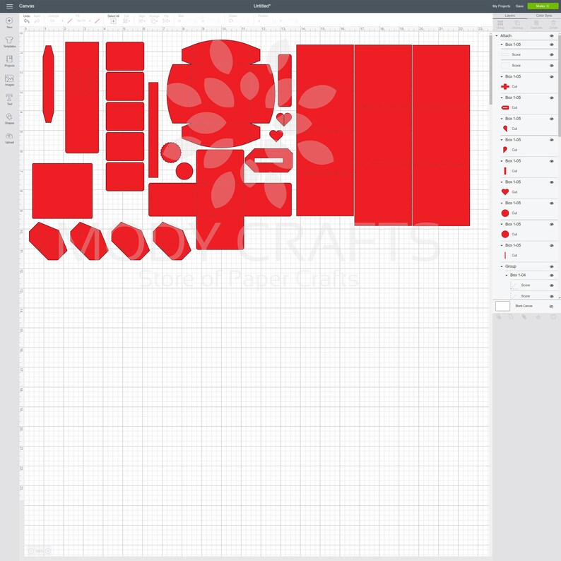 SVG cricut, PDF, and Silhouette Studio Explosion Box Templates - Etsy
