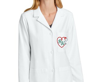 Embroidered Lab Coat - Etsy