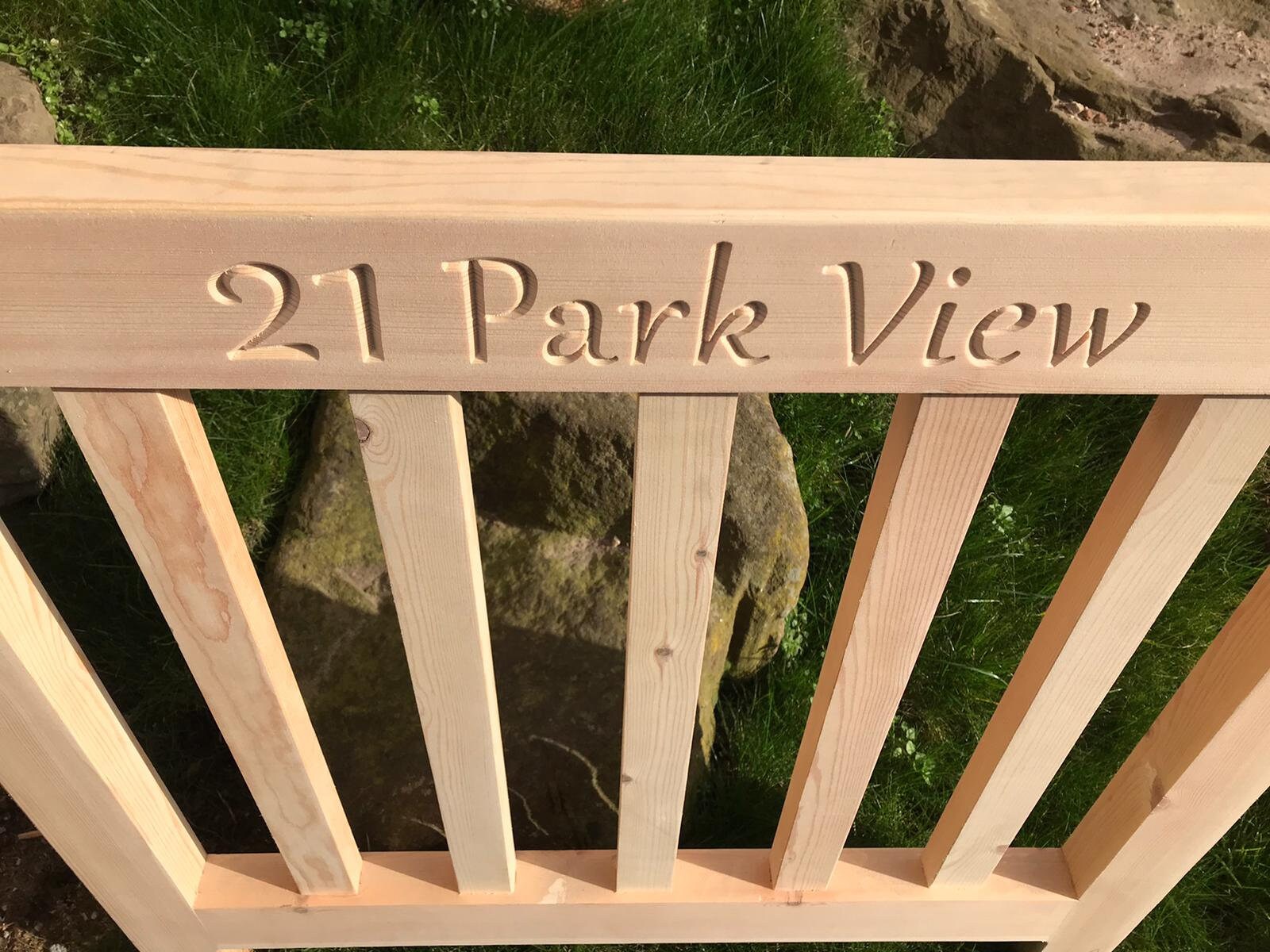 CNC Engraved Personalised Gate Name And Numbering | Etsy