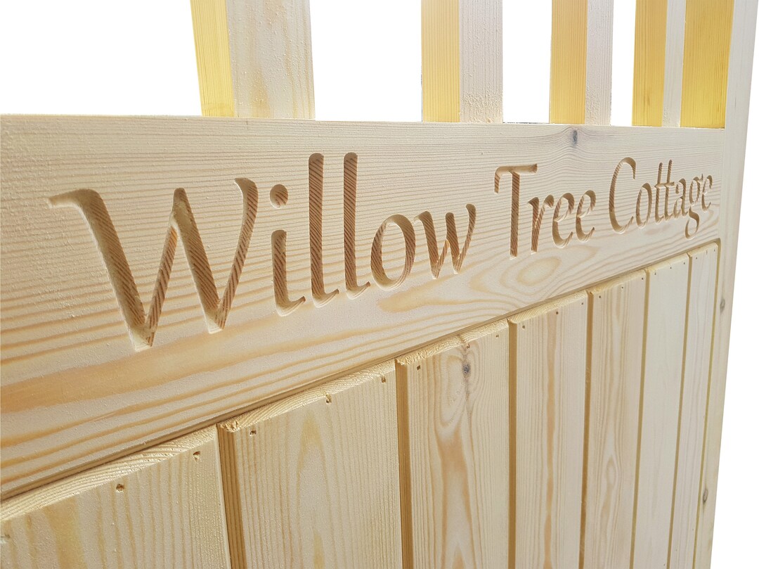CNC Engraved Personalised Gate Name and Numbering - Etsy UK