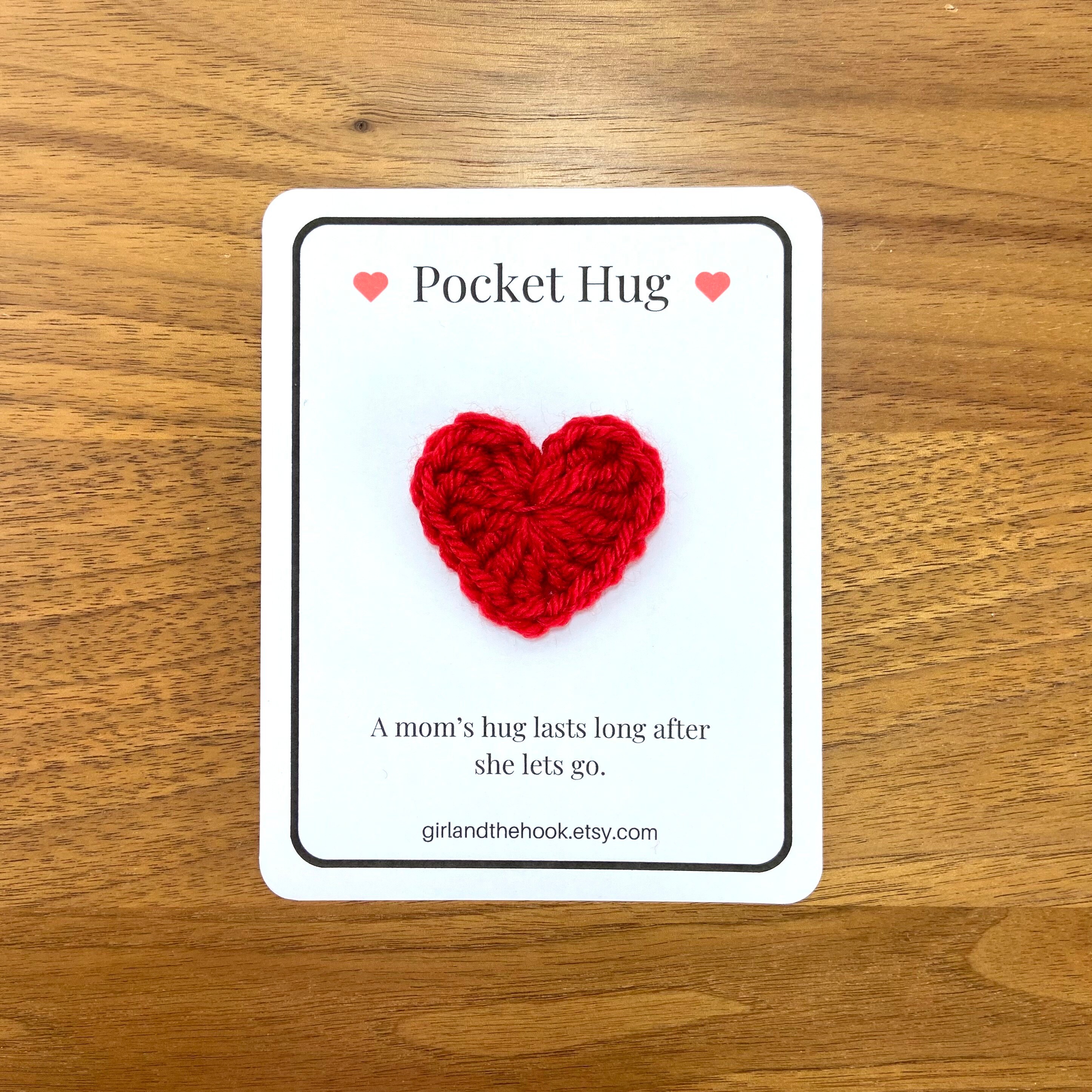 Pocket Hug Card: Handmade With Crochet Heart and Personalized Message ...