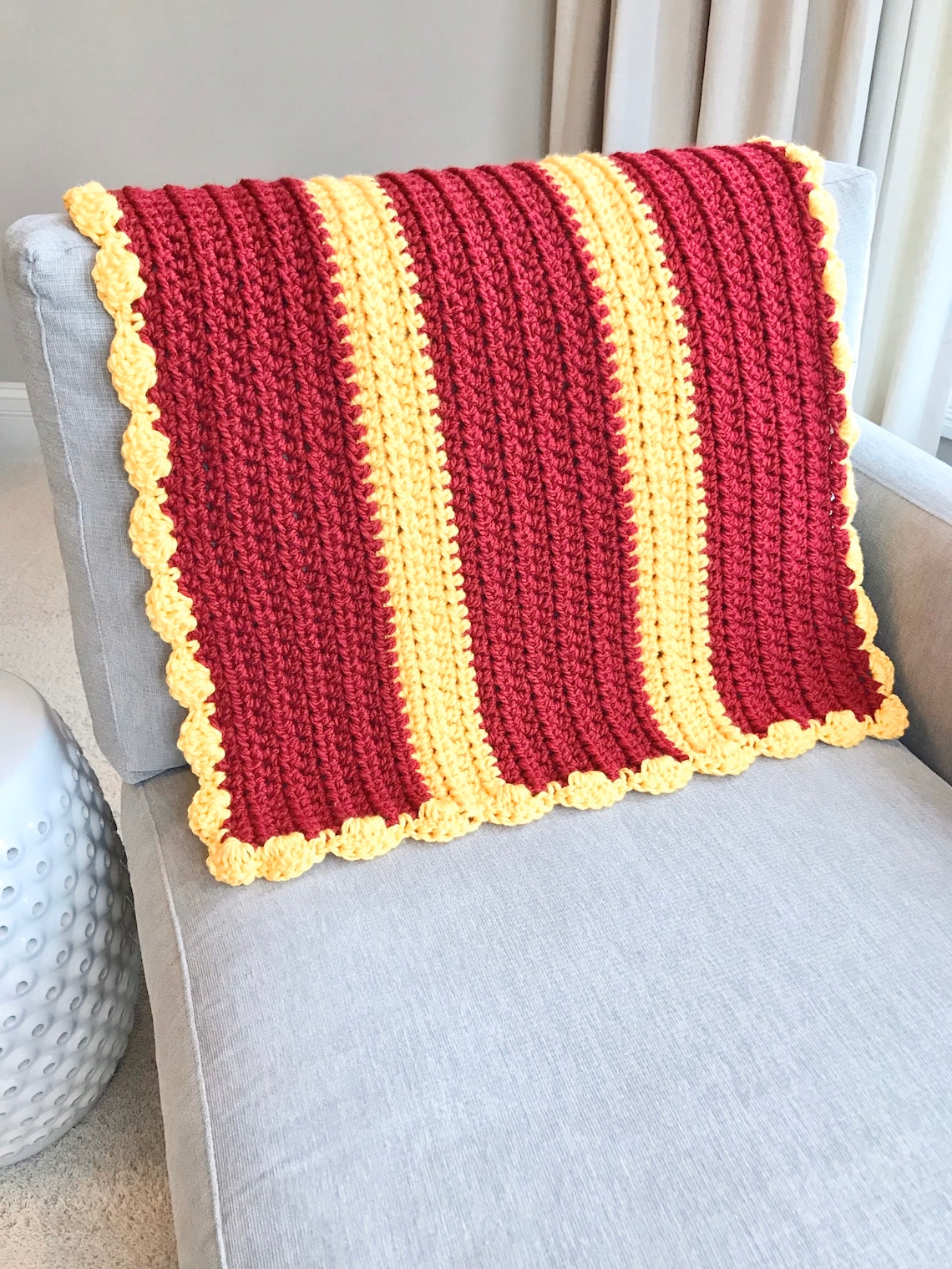 Handmade Crochet Baby Blanket and Hat Set Kansas City Chiefs | Etsy