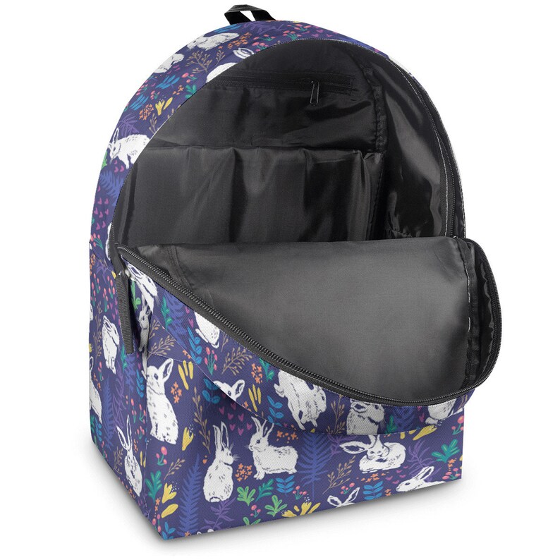 Personalized Rabbit Backpack: Floral Bunny Print, Custom Name - Etsy