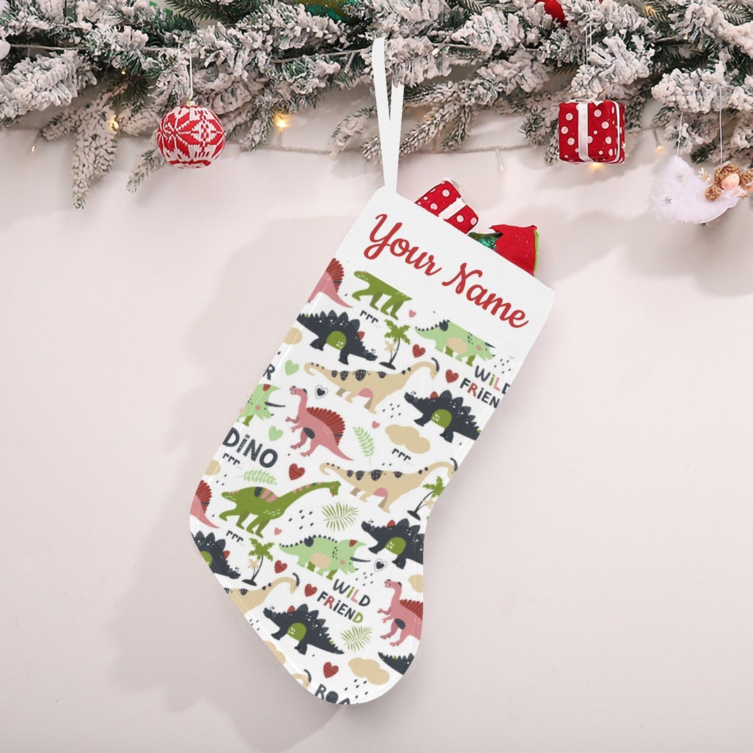 Personalized Dinosaur Christmas Stocking - Customize With Name ...