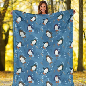 Penguin Blanket, Penguin Throw Blanket, Penguin Fleece Blanket, Penguin ...
