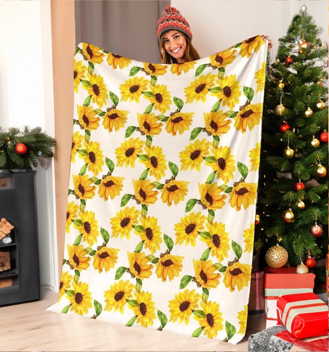 Sunflower Blanket, Sunflower Throw Blanket, Sunflower Fleece Blanket ...