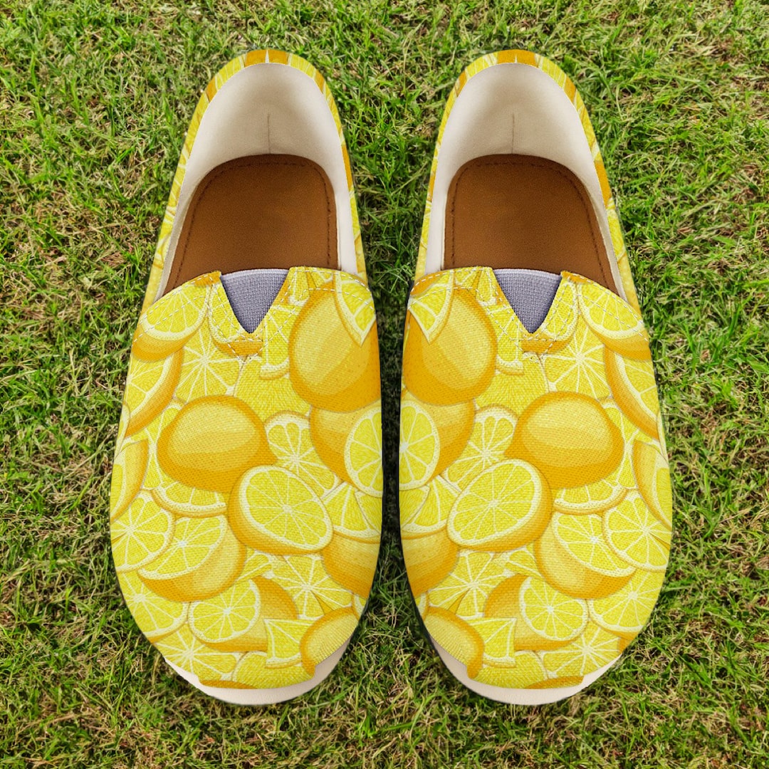 Lemon Shoes Lemon Women Shoes Shoes With Lemon Lemon Canvas Shoes Lemon ...