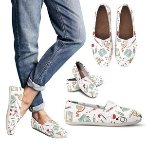 Nurse Shoes Doctor Shoes Shoes With Nurse Pattern Women Canvas Shoes ...