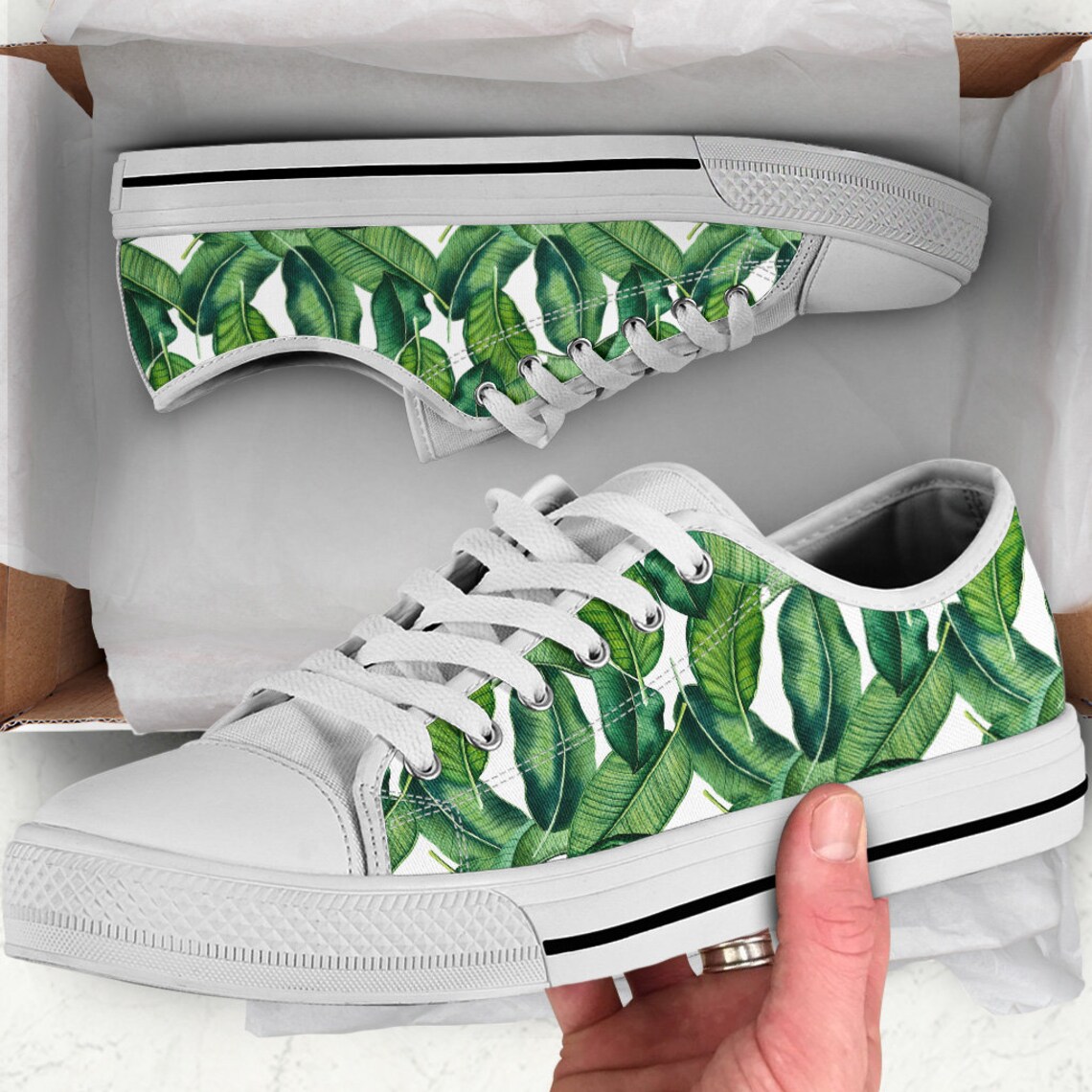 Tropical Leaves Shoes Tropical Leaves Sneakers Tropical - Etsy