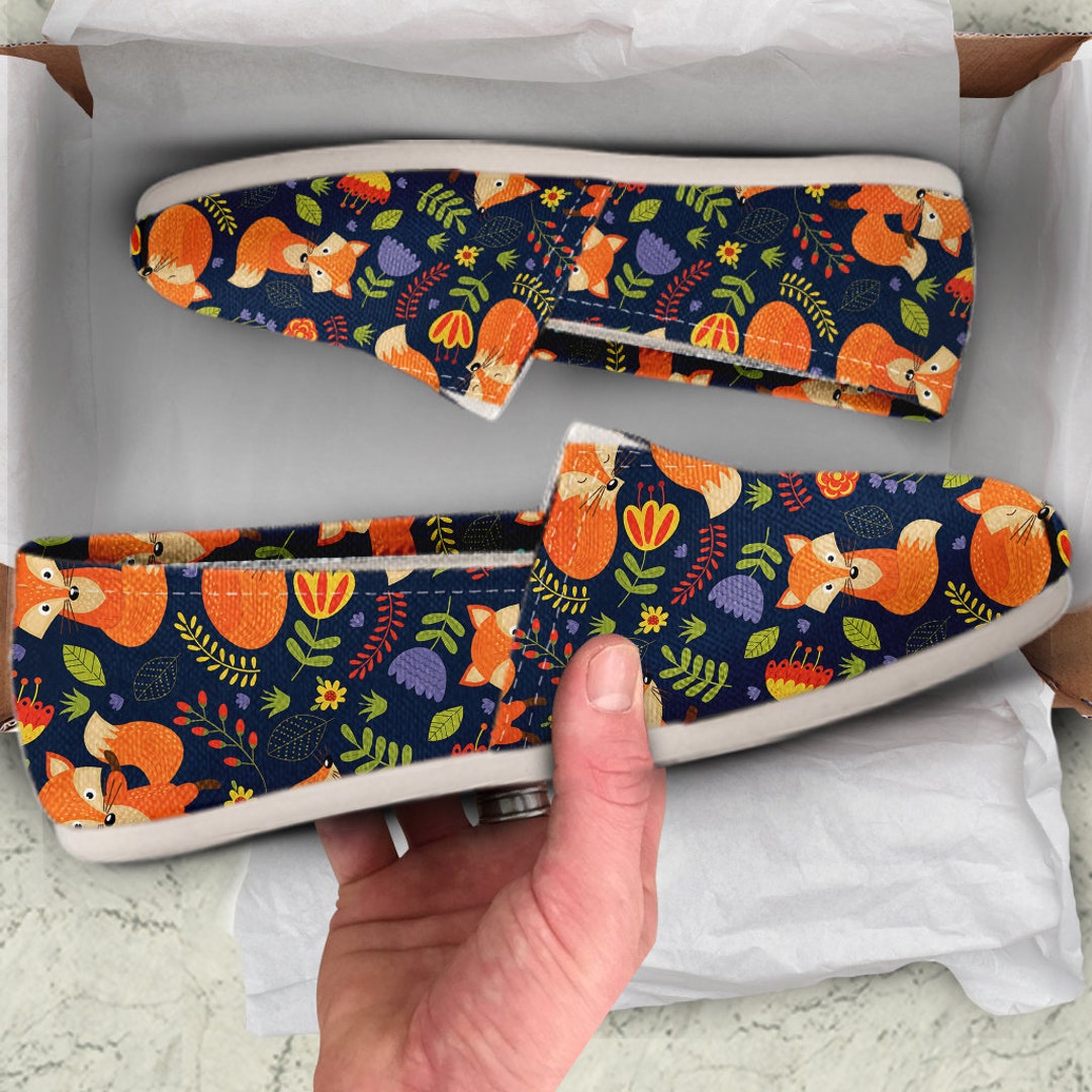 Fox Shoes Fox Women Shoes Shoes With Fox Women Canvas - Etsy