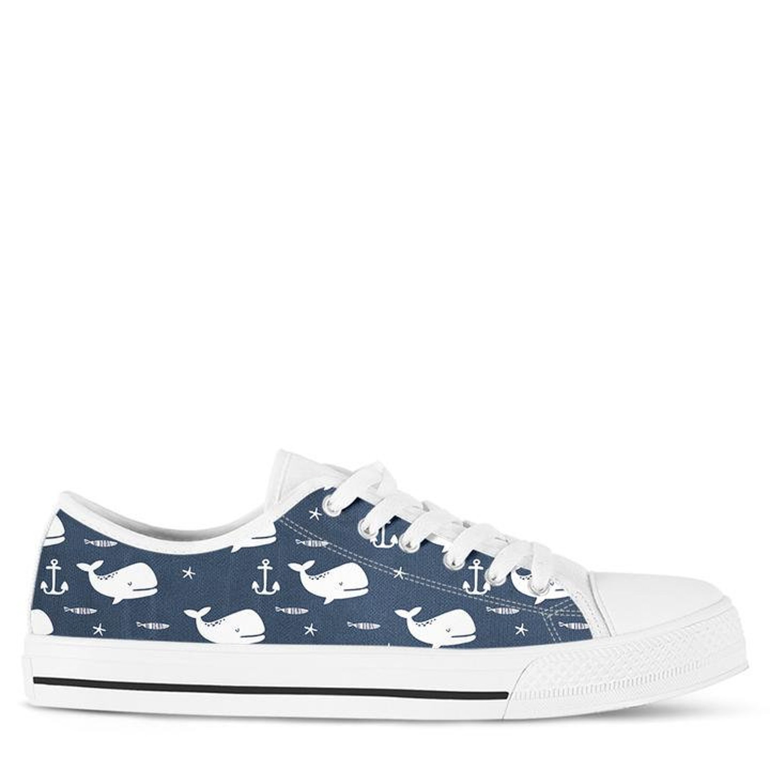 Whale Shoes Whale Sneakers Whale Women Shoes Shoes With | Etsy