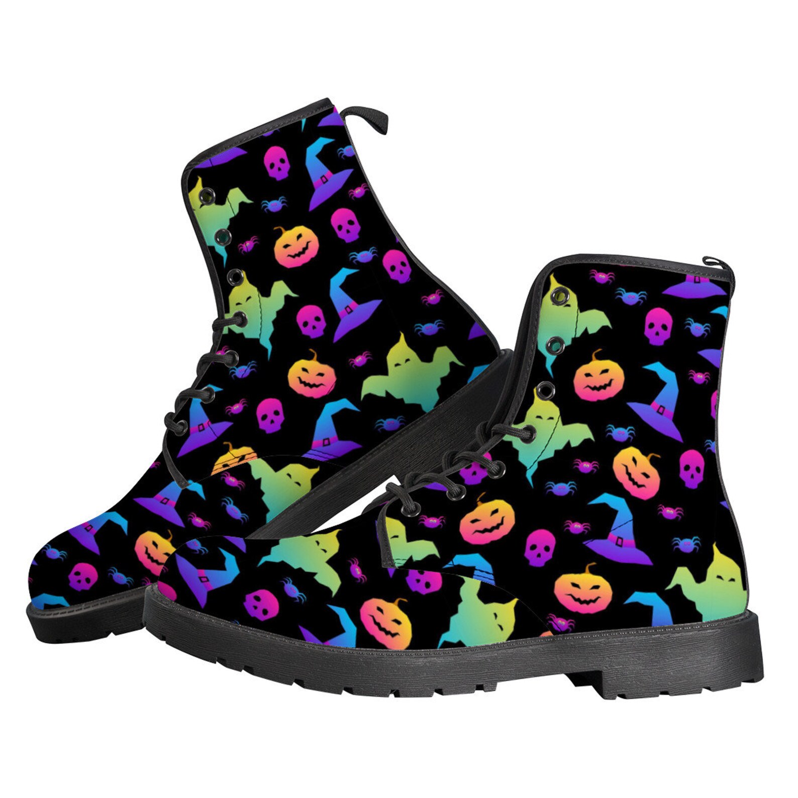Halloween Boots Halloween Leather Boots Halloween Women - Etsy