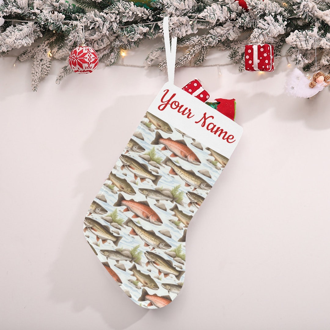 Personalized Trout Christmas Stocking - Fishing Lover Christmas Gift - Etsy
