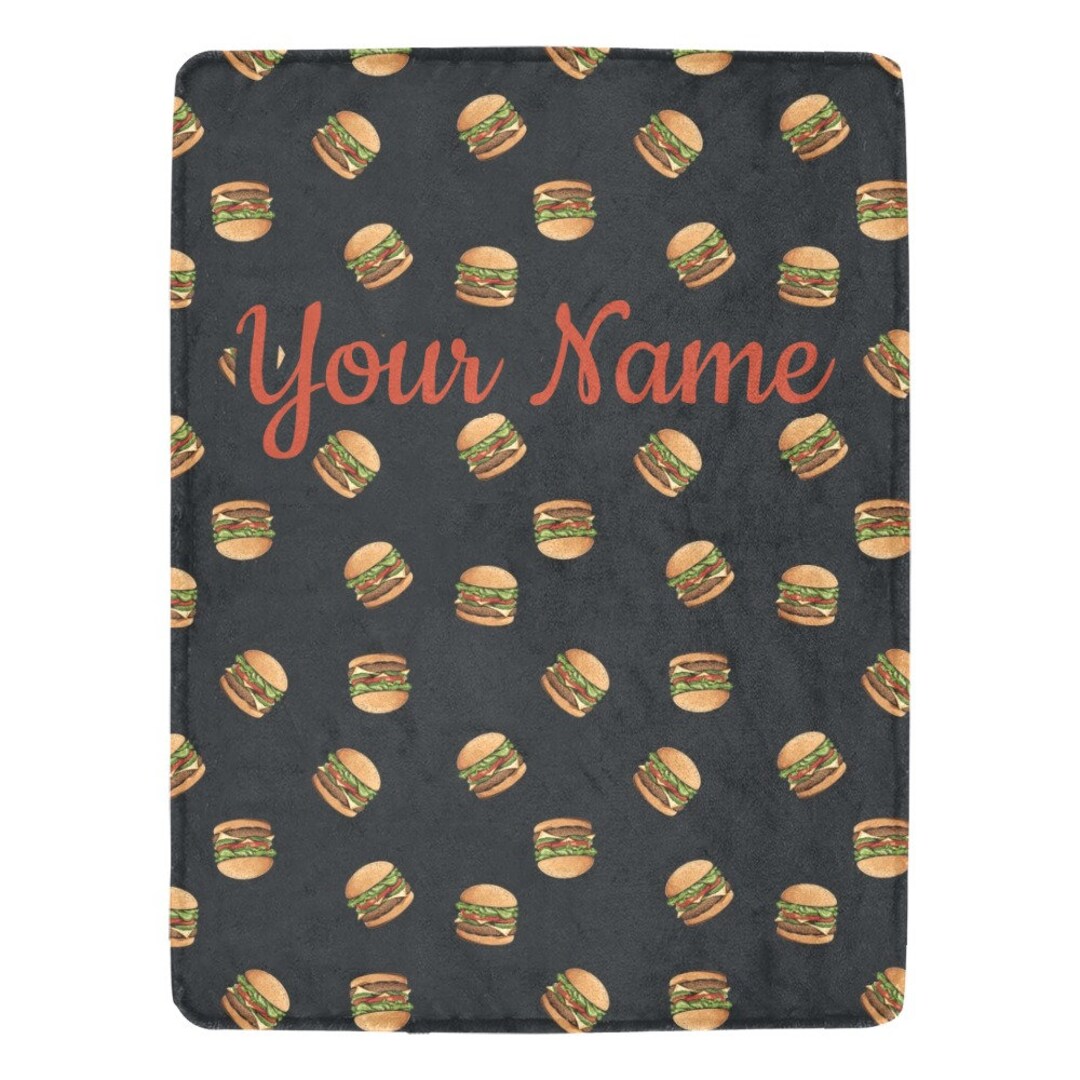 Personalized Burger Blanket, Burger Throw Blanket, Burger Fleece ...