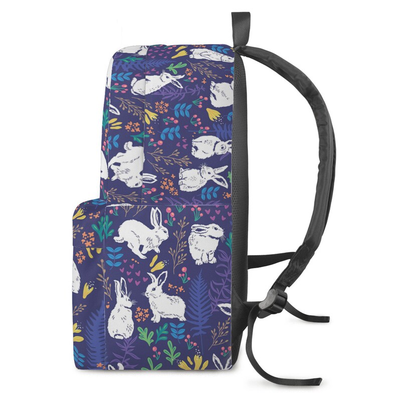 Personalized Rabbit Backpack: Floral Bunny Print, Custom Name - Etsy