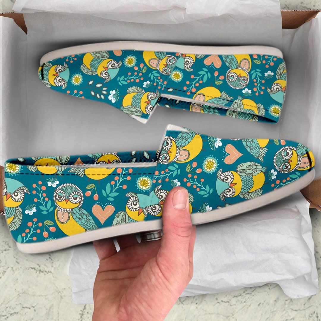 Owl Shoes Owl Lovers Shoes Owl Canvas Shoes Shoes Casual Shoes Canvas ...