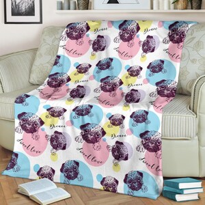 Pug Blanket, Pug Throw Blanket, Pug Fleece Blanket, Pug Kid Blanket ...