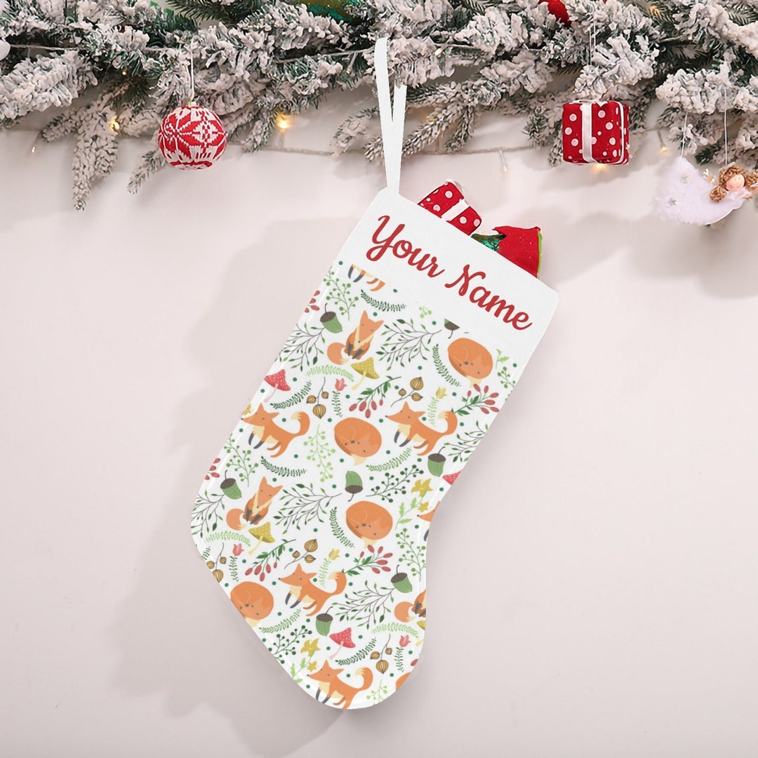 Personalized Fox Christmas Stocking - Holiday Decor - Etsy