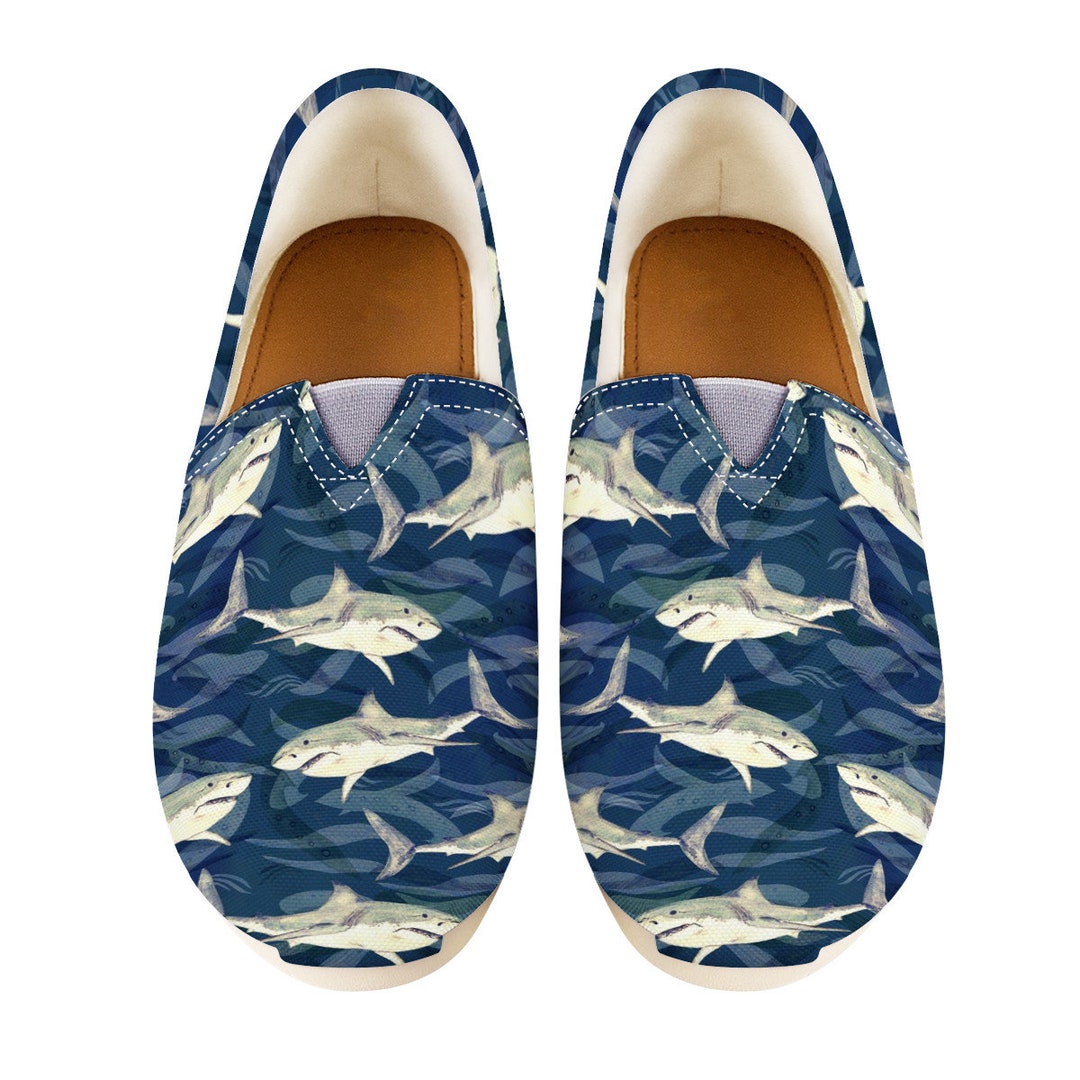 Shark Shoes Women Shoes Shoes With Shark Women Canvas - Etsy