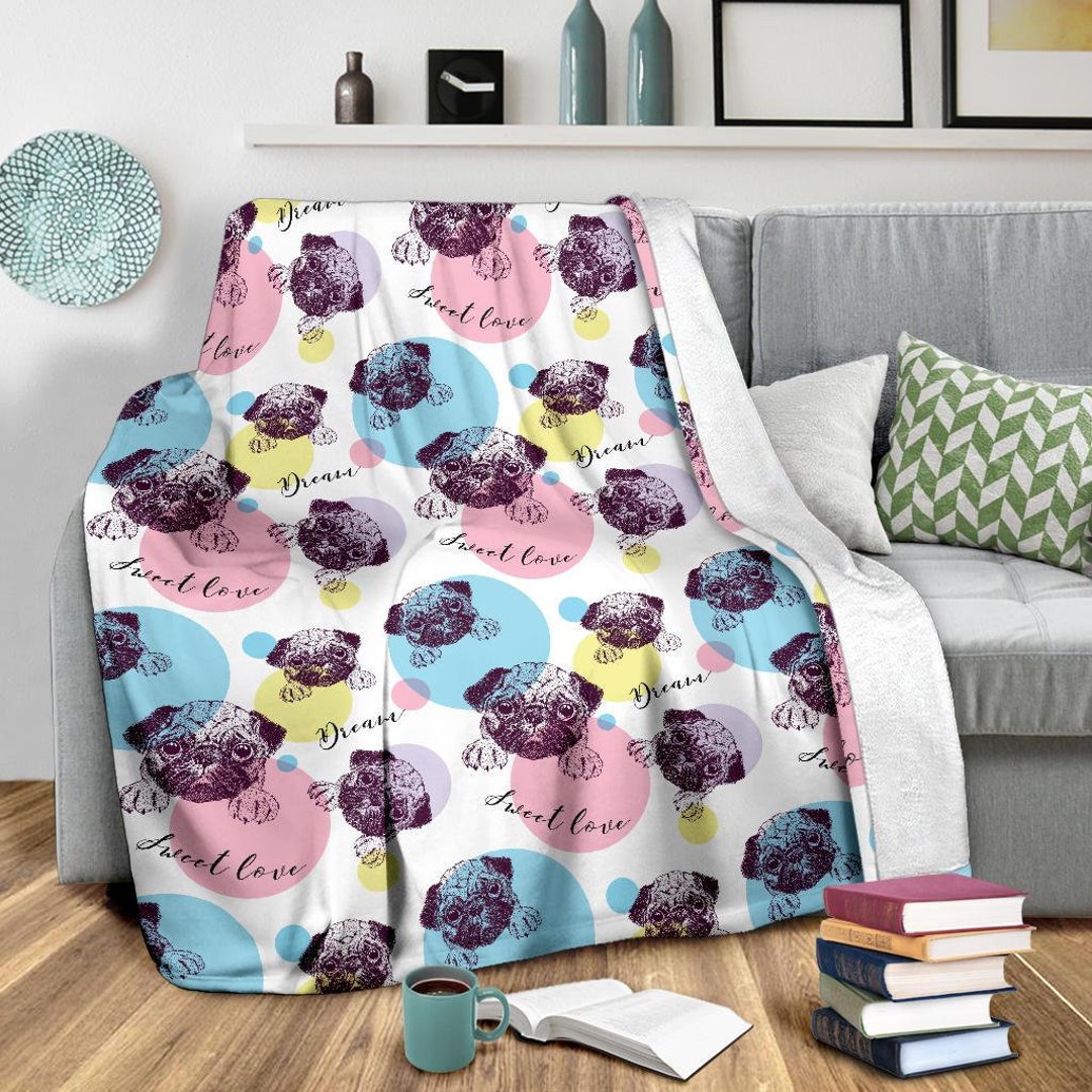 Pug Blanket Pug Throw Blanket Pug Fleece Blanket Pug Kid - Etsy