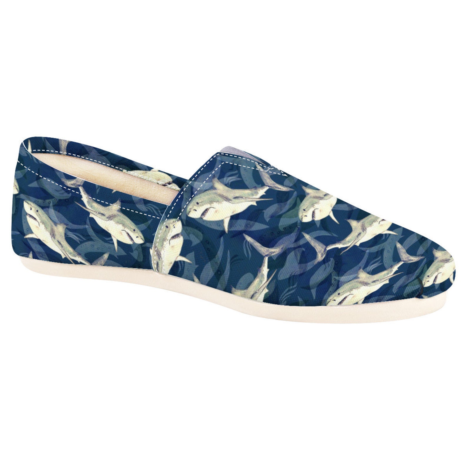 Shark Shoes Women Shoes Shoes With Shark Women Canvas | Etsy