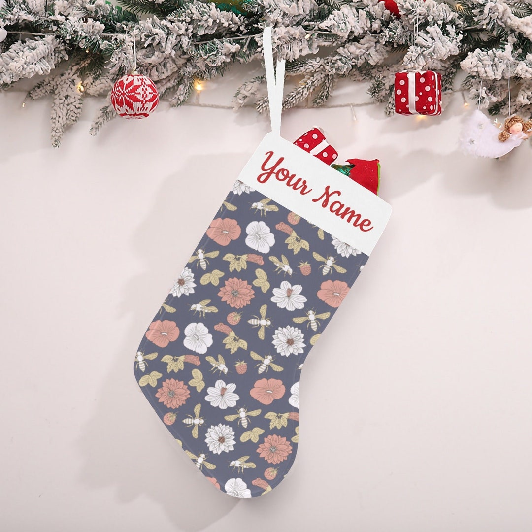 Personalized Bee Stocking for Christmas Customizable Holiday Stocking ...