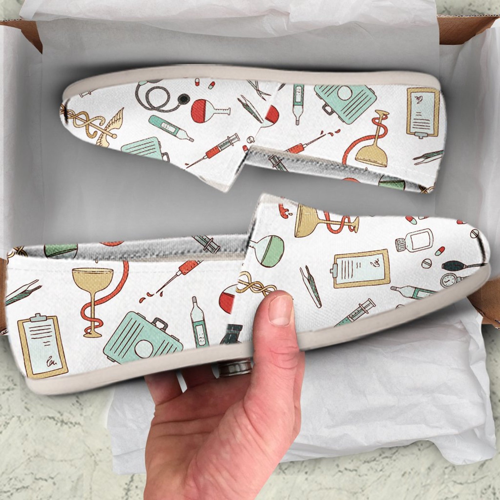 Nurse Shoes Doctor Shoes Shoes With Nurse Pattern Women | Etsy