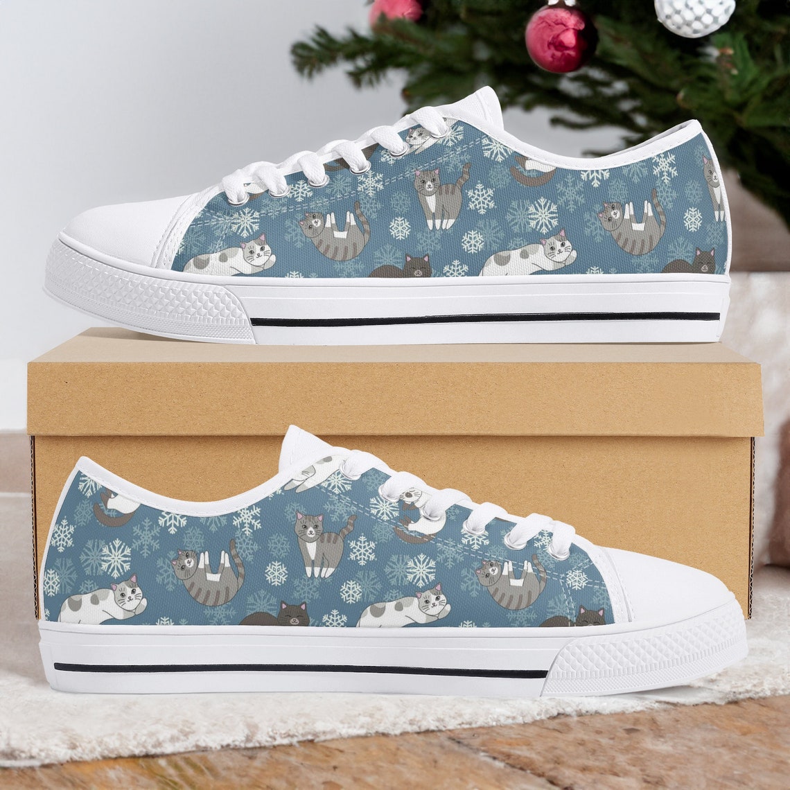 Cat Low Top Canvas Sneakers: Personalized Cat Lover Shoes - Etsy